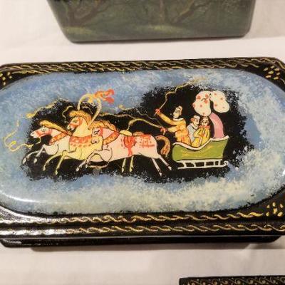 Lot #71 Lot of Five Russian Fairy Tale Boxes | EstateSales.org