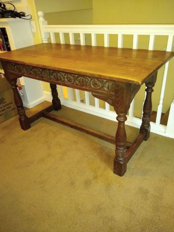 SOLD Antique Solid Wood Library Table | EstateSales.org