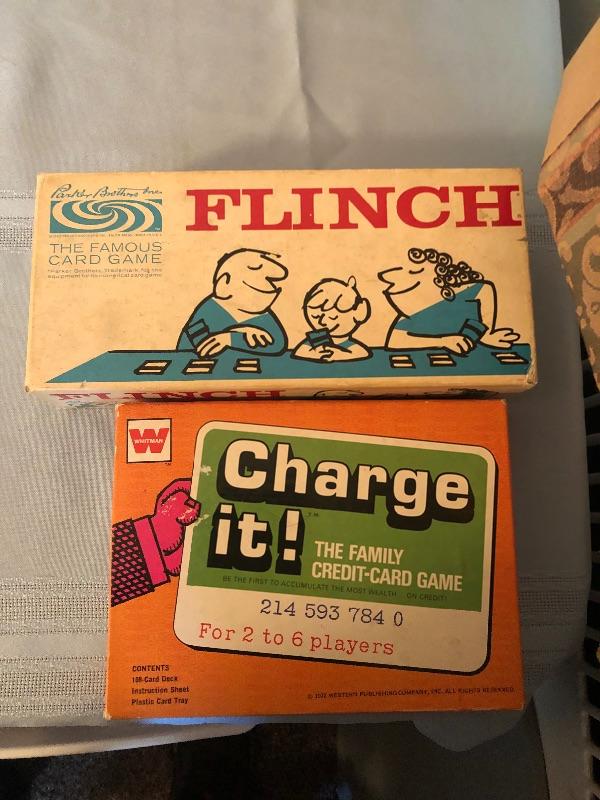 2 Vintage Board Game Lot, Flinch and Charge It! | EstateSales.org