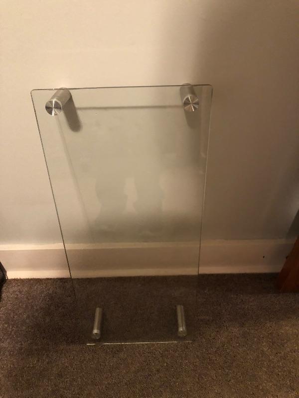 Glass desk Riser Shelf | EstateSales.org