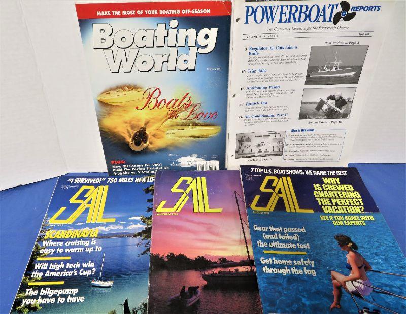 LOT Boating & SAIL Sailing Magazines, Power Boat (5) Vintage 1991 ...