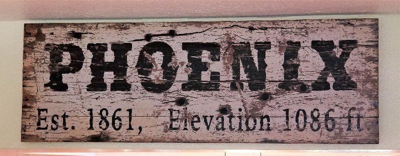 #25 - Phoenix wooden sign - 32"x11" - $55.00 | EstateSales.org