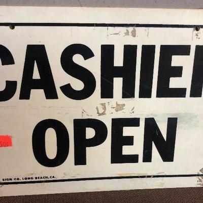 Lot #237 Vintage Cashier Sign open / closed | EstateSales.org