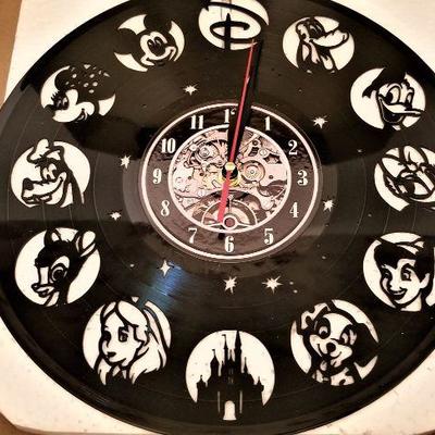 Lot #79 Interesting Disney Character Clock Made from a Vinyl Recort ...