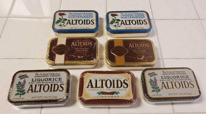 7 Sealed Altoids Tins in Variety of Flavors Lot 2 | EstateSales.org