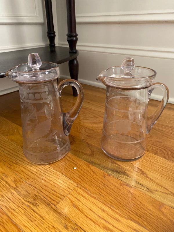 Glass Pitchers with lids | EstateSales.org Glass Pitchers with lids | EstateSales.org