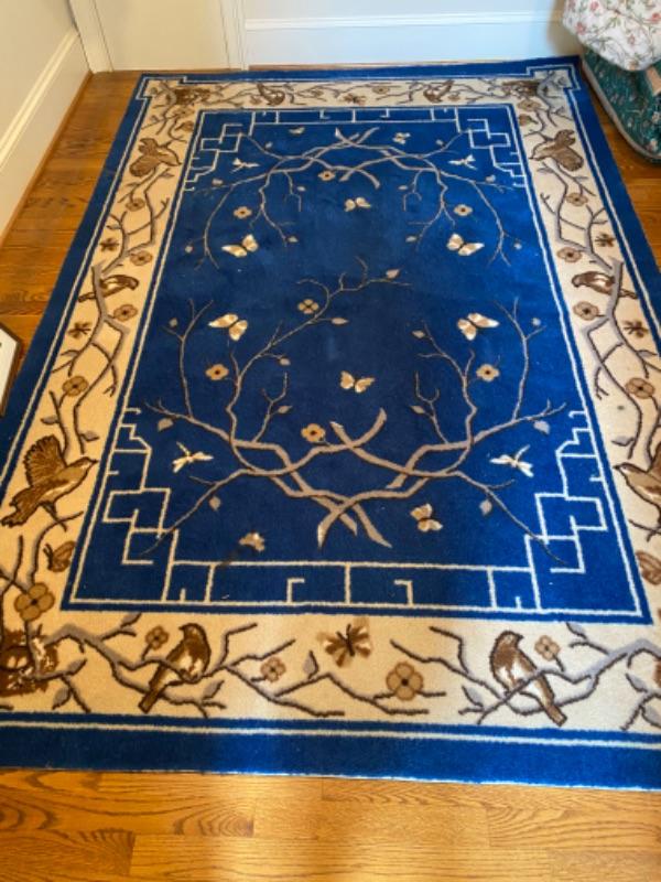 Lot #89 Blue Bird Oriental Style Polyester Rug | EstateSales.org