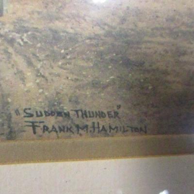 Lot 232 - "Sudden Thunder" Frank M Hamilton Picture | EstateSales.org