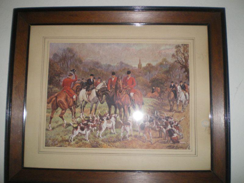 Vintage Framed Hunting Print | EstateSales.org