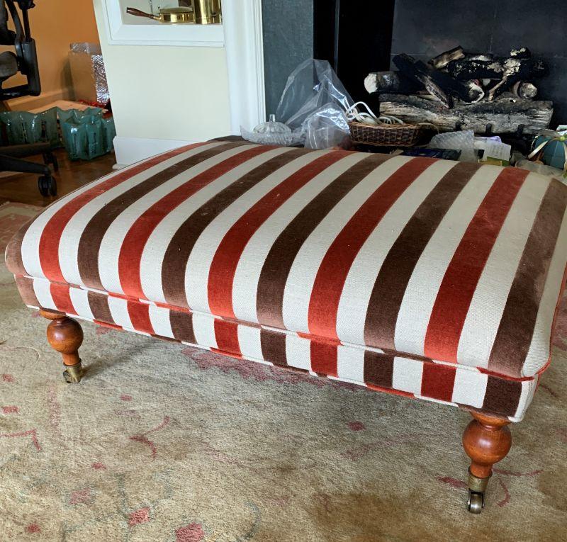 Striped Ottoman | EstateSales.org