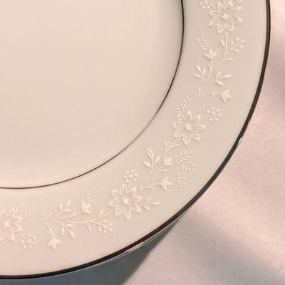 Lot 159 - Noritake China Set & Silver Rimmed Glassware | EstateSales.org