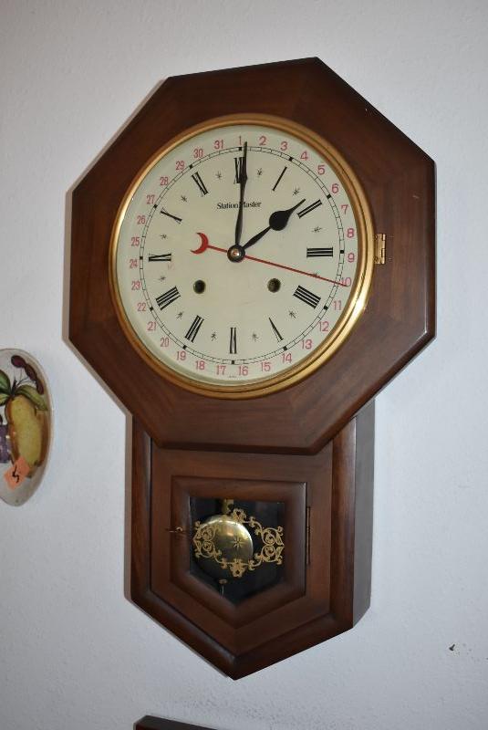 Lot 41, Station Master Clock, Japan Movement, Wall Clock w key ...