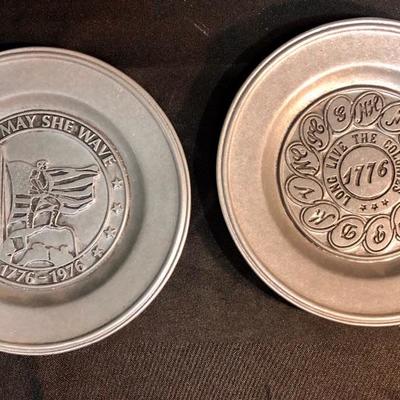 Bicentennial pewter collector plates by Carson from Freeport ...