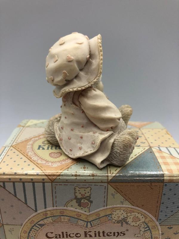 Calico Kittens Figurine With Box Buttoned Up With Love