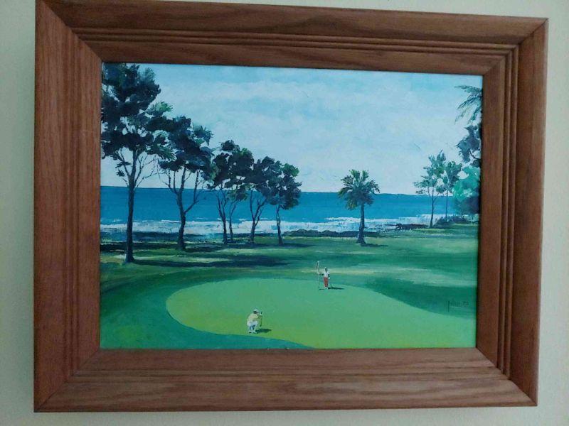 Hand Painted Golf Scene | EstateSales.org