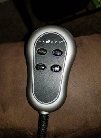 Lot 2 Lazy Boy Recliner. Manual Handle with heat and massage controls ...