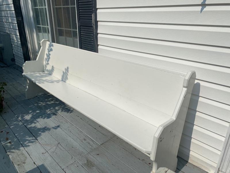 Lot#744 Large Painted Church Bench | EstateSales.org