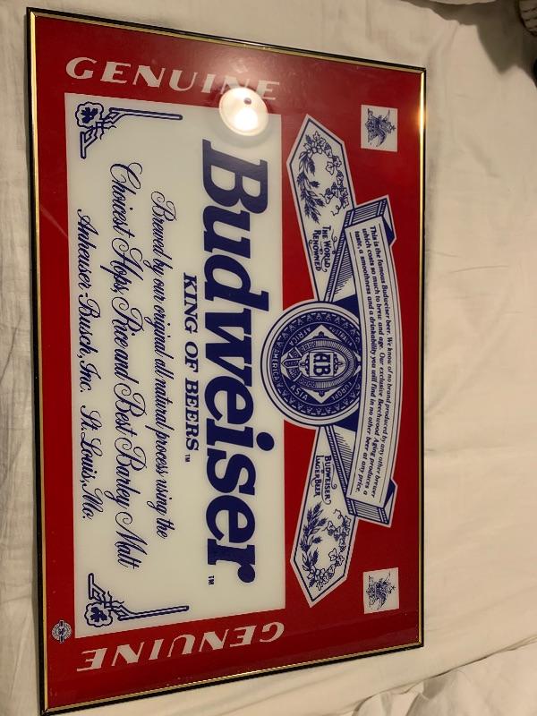 Large Budweiser sign | EstateSales.org