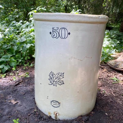 ANTIQUE WESTERN STONEWARE CROCK (50 GALLON AND 12 GALLON) | EstateSales.org