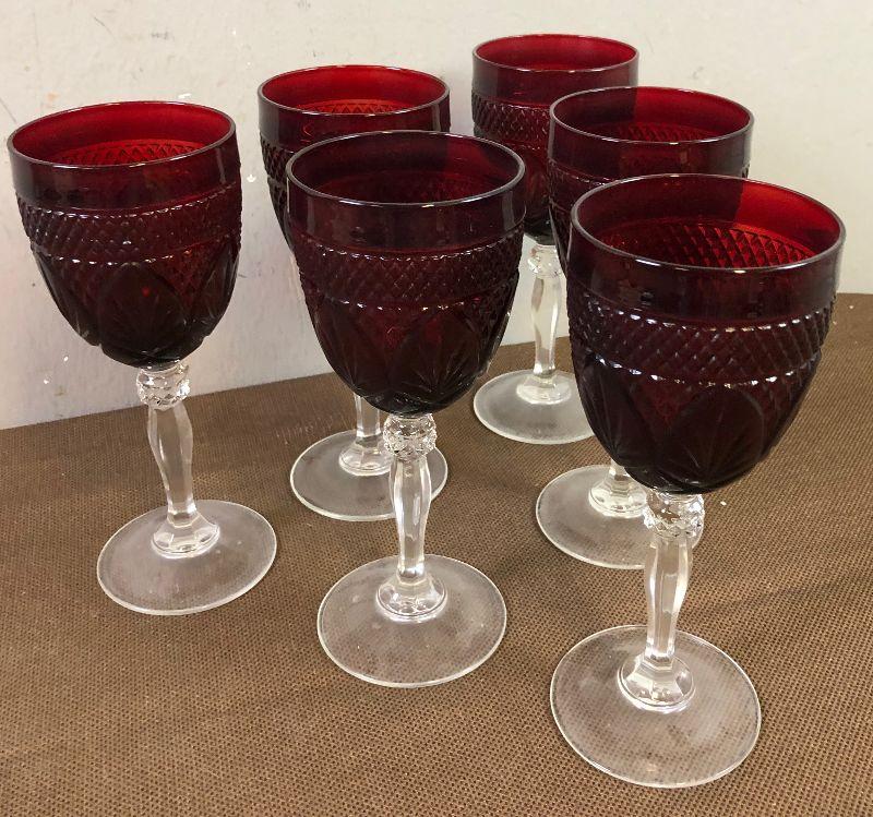 26 Ruby Red Crystal Goblets