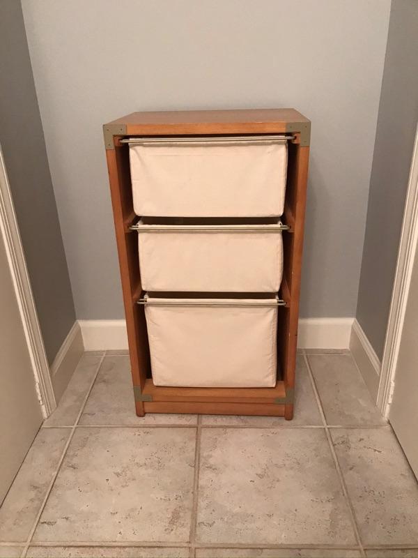 597: Wooden and Canvas Storage Unit | EstateSales.org
