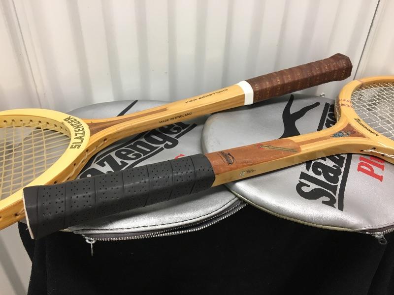 2 Vintage Slazenger Challenger No. 1 and Super PAIR of Tennis Racket ...