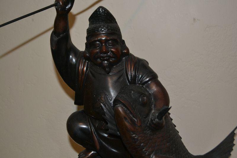 Lot 9 Antique Japanese bronze Statue of Ebisu | EstateSales.org