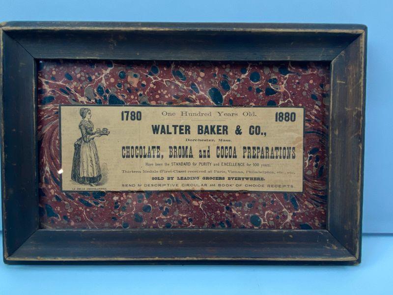 Antique Walter Baker & CO. 1780 -1880 chocolate advertisement in ...