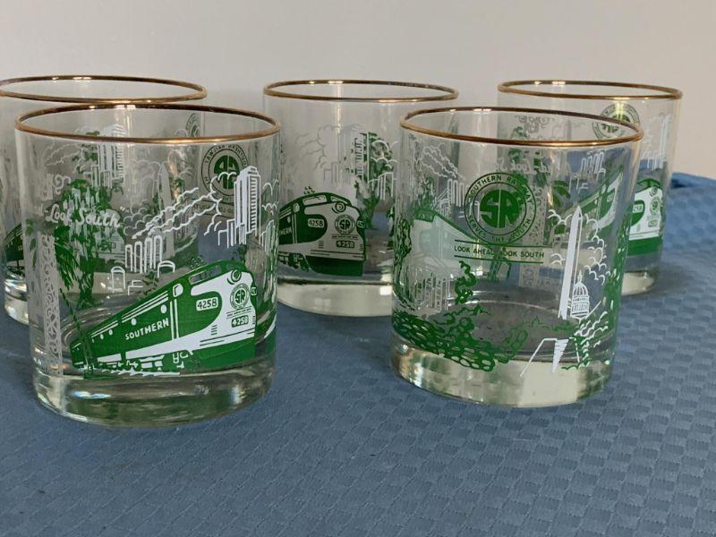 Lot #8 SR Southern Railway glasses. Set of 6 | EstateSales.org