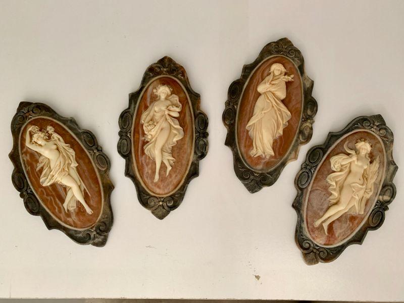 #284 FOUR SEASONS INCOLAY STONE WALL PLAQUES | EstateSales.org