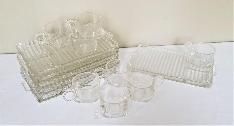 Lot #72 Vintage Candlewick Snack Set - set of 6 | EstateSales.org