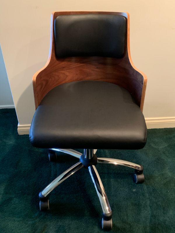 PT3#3 MCM STYLE ADJUSTABLE BENT PLYWOOD SWIVEL OFFICE DESK TASK CHAIR ...