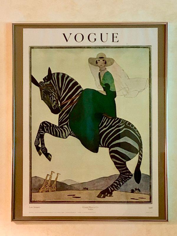 PT3#16 VINTAGE VOGUE MAGAZINE COVER ARTWORK FRAMED PRINT WOMAN ON ZEBRA ...