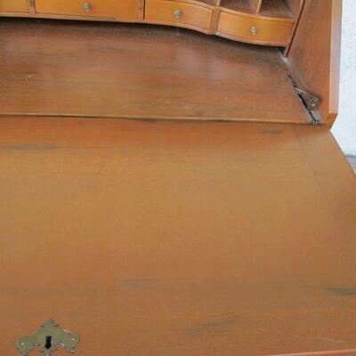 Lot 40 - Solid Wood Serpentine Writing Desk with Ball and Claw Feet ...
