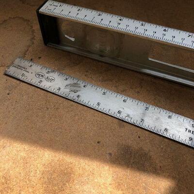 #393 2 foot level and stainless steel yard stick | EstateSales.org