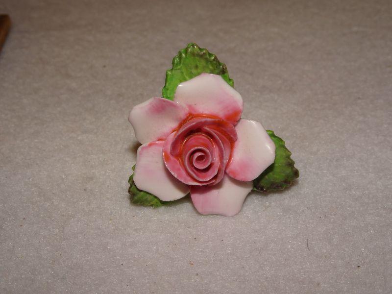 Porcelain English Rose Brooch, Made in England, Pretty Pink Rose ...