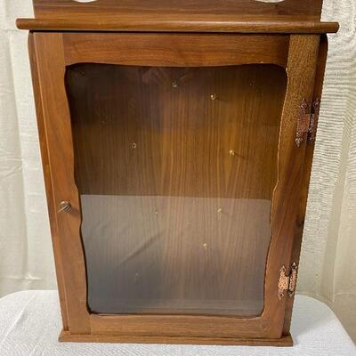 Lot # 131 -Vintage Wall Mount Walnut Display Cabinet | EstateSales.org