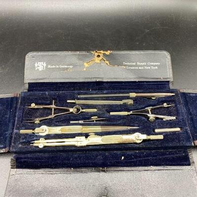 Vintage German Drafting Protractor Compass Set | EstateSales.org