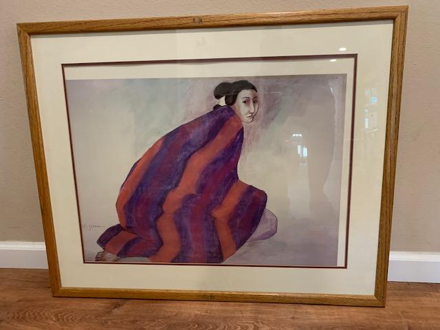LOT 85 RC Gorman Print Framed Native American Woman | EstateSales.org