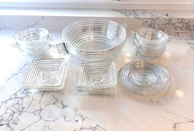 LOT 298 Group Depression Glass Manhattan pattern | EstateSales.org