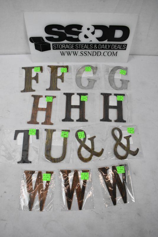 14 pc Metal Magnetic Letters approx 3" x 3.5" each - New | EstateSales.org