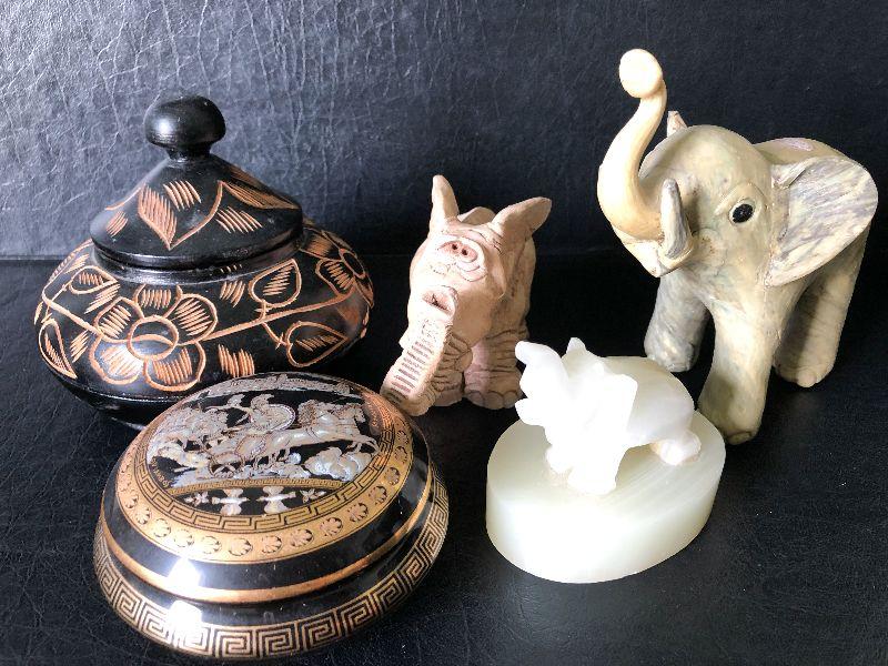 O12: Elephant and Trinket Boxes | EstateSales.org