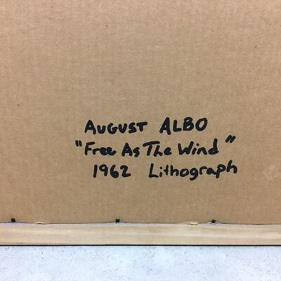 AUGUST ALBO Large 39 x 27 c.1962 Lithograph “Free as the Wind ...