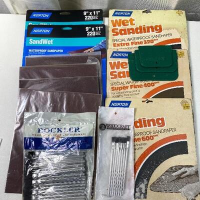 Lot# 51 Variety Wet Sandpaper 13+ sheets Small Brushes Marson Spreaders ...