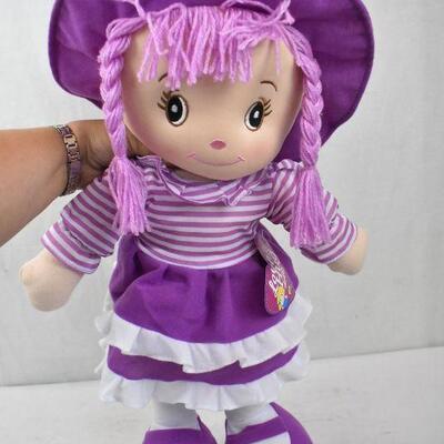 Love Hug Rag Doll for Girls, 24" Soft Huggable Plush Doll. Purple - New ...
