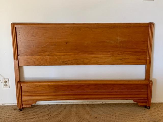 LOT 105 Full Size Waterfall Wood Frame Bed | EstateSales.org