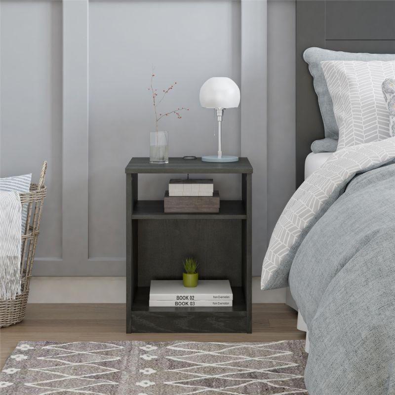 Mainstays Classic Open Shelf Emery Nightstand Black Oak New EstateSales