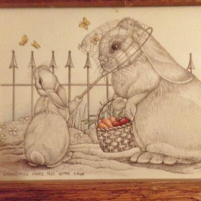 LOT 137 SUE B RUPP SIGNED & #'d PRINTS OF RABBITS | EstateSales.org
