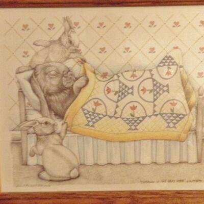 LOT 137 SUE B RUPP SIGNED & #'d PRINTS OF RABBITS | EstateSales.org