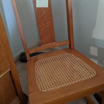 Birds eye maple rocker with woven wicker seat (#36) | EstateSales.org